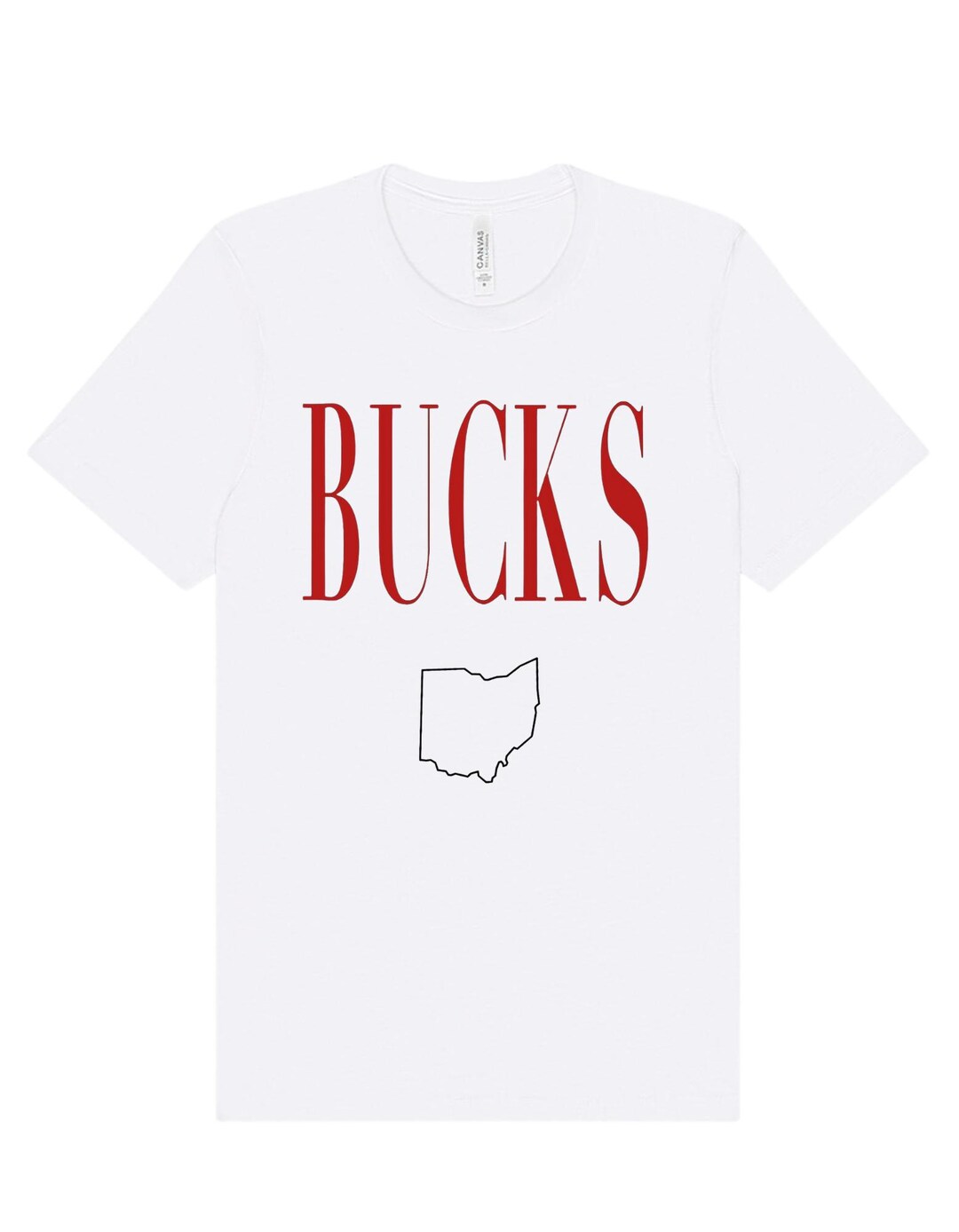 Bucks Tshirt [white, Red Text], Ohio State Shirt, Buckeyes Shirt, Ohio ...