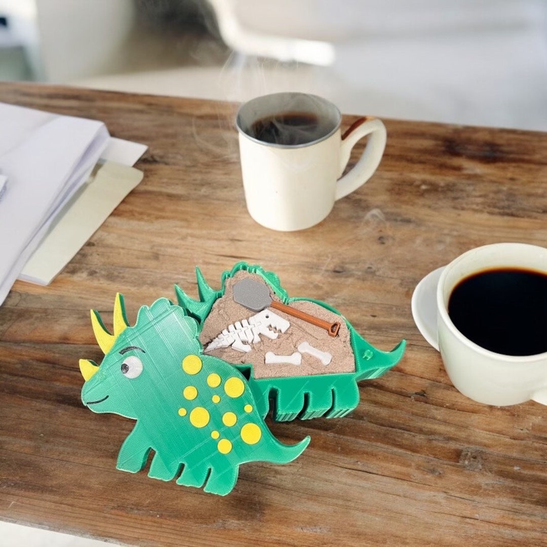 Triceratops Dinosaur Dino Zen Garden Desktop Sandbox for Work, School ...