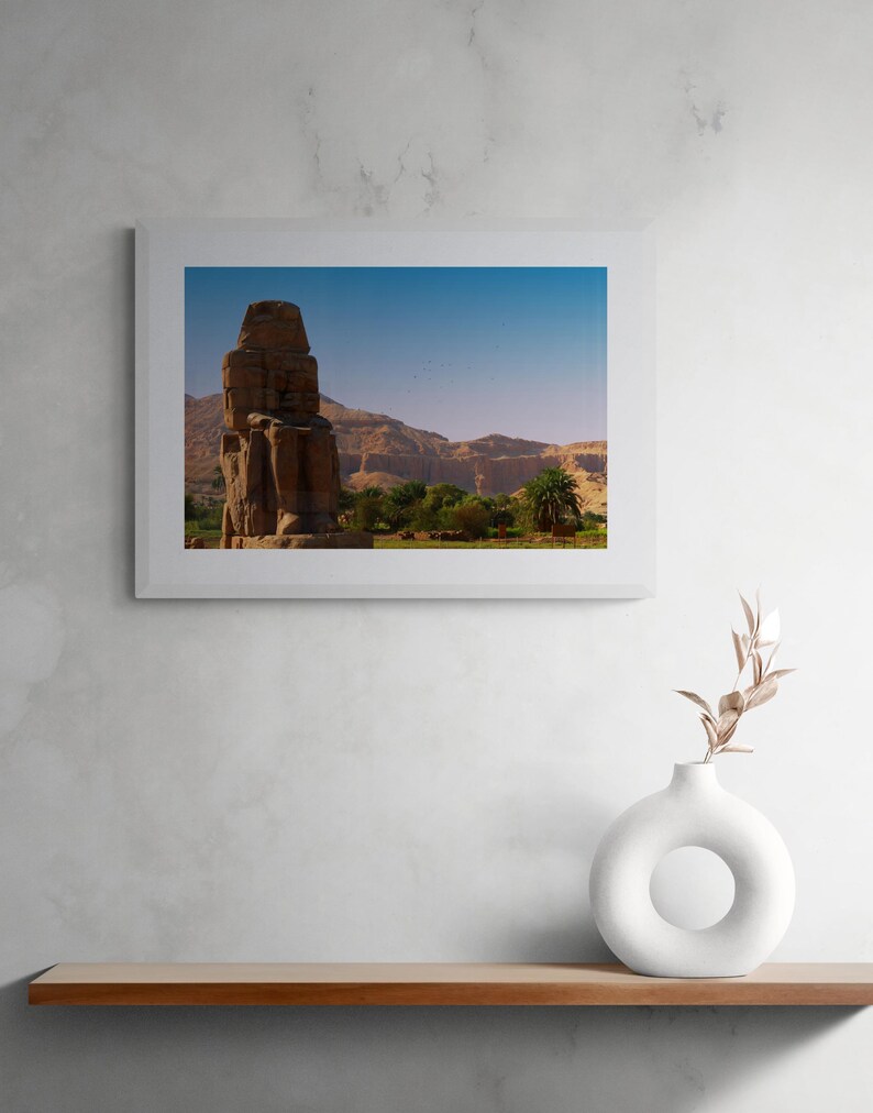 Ancient Egyptian Colossi of Memnon, Travel Art Print, Instant Download ...