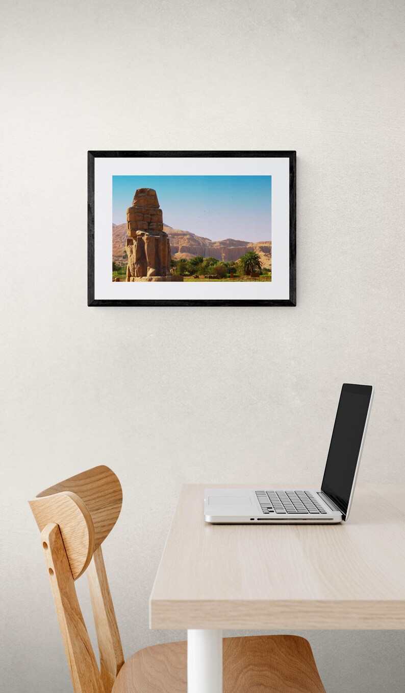 Ancient Egyptian Colossi of Memnon, Travel Art Print, Instant Download ...
