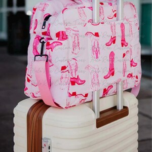 Light Pink Western Boot Weekender Bag - Etsy