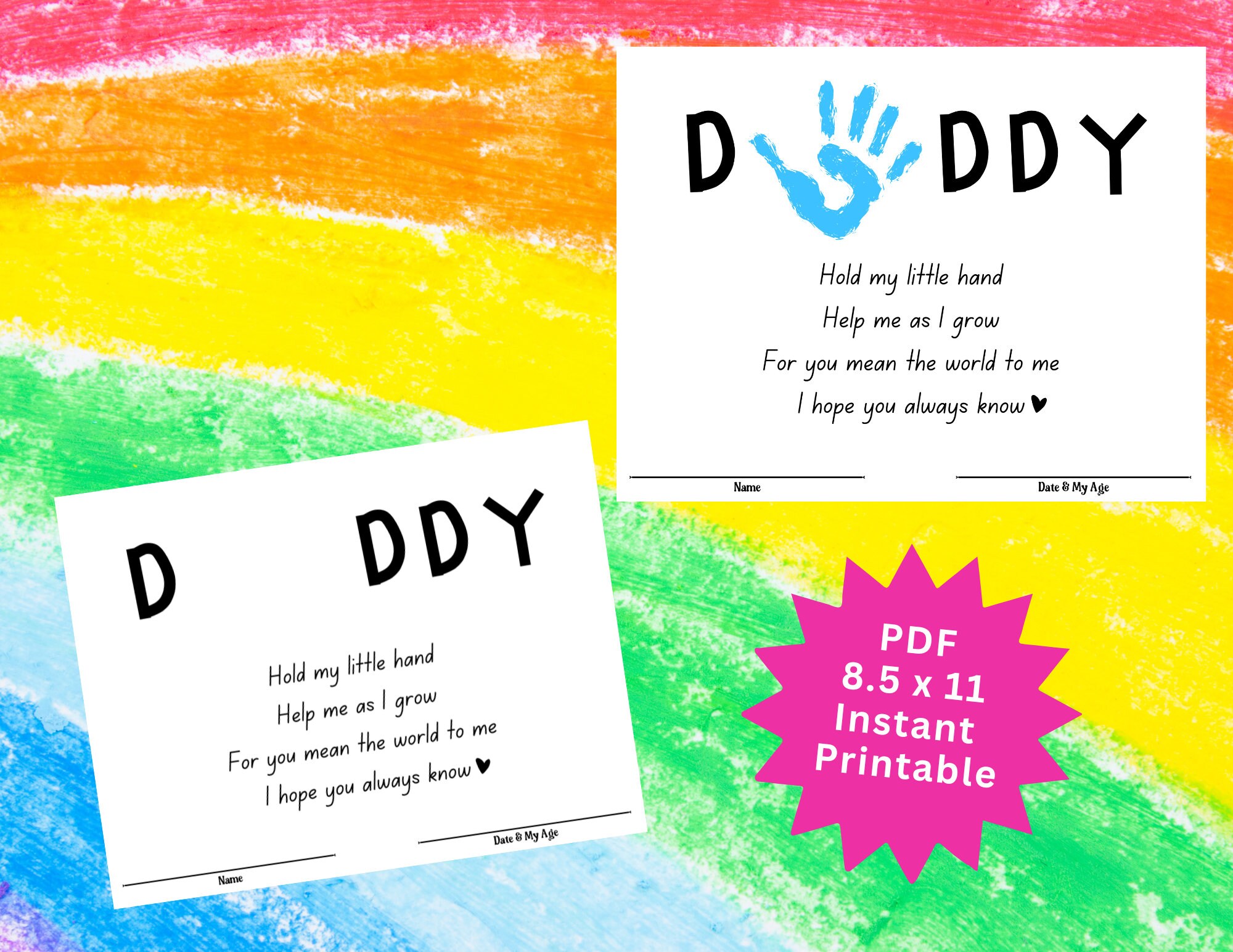 Fathers Day Handprint Craft, Fathers Day Gift, Fathers Day Print ...