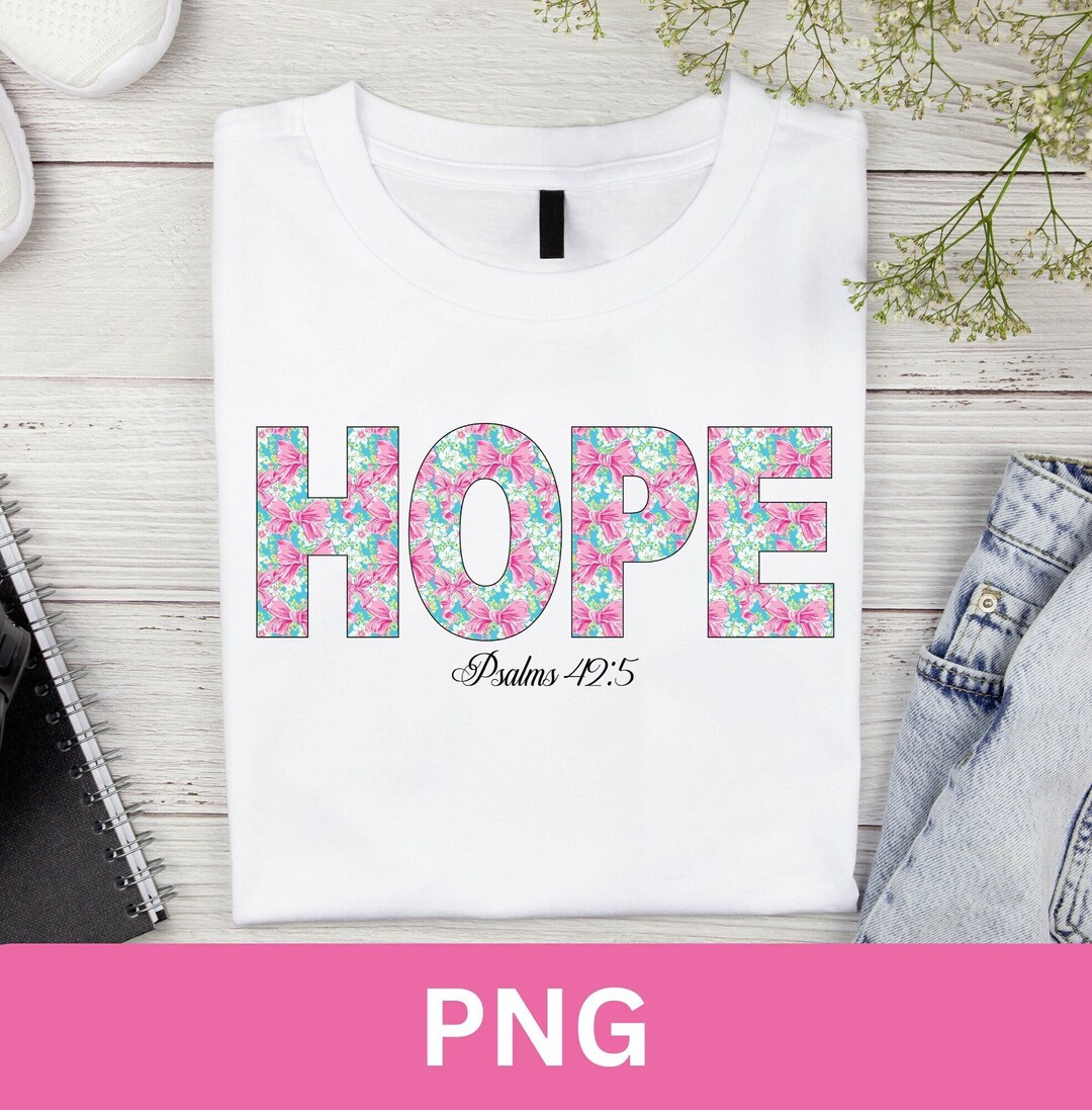 Hope Png, Pink Bows, Christian Shir Png, Boho Christian Png, Bible ...