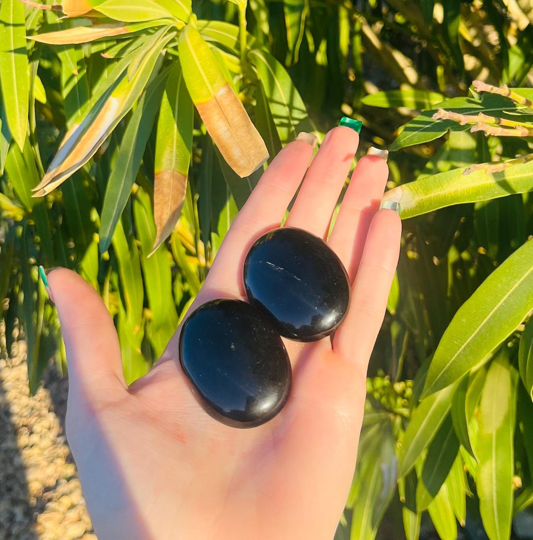 Obsidian Worry Stone - Etsy