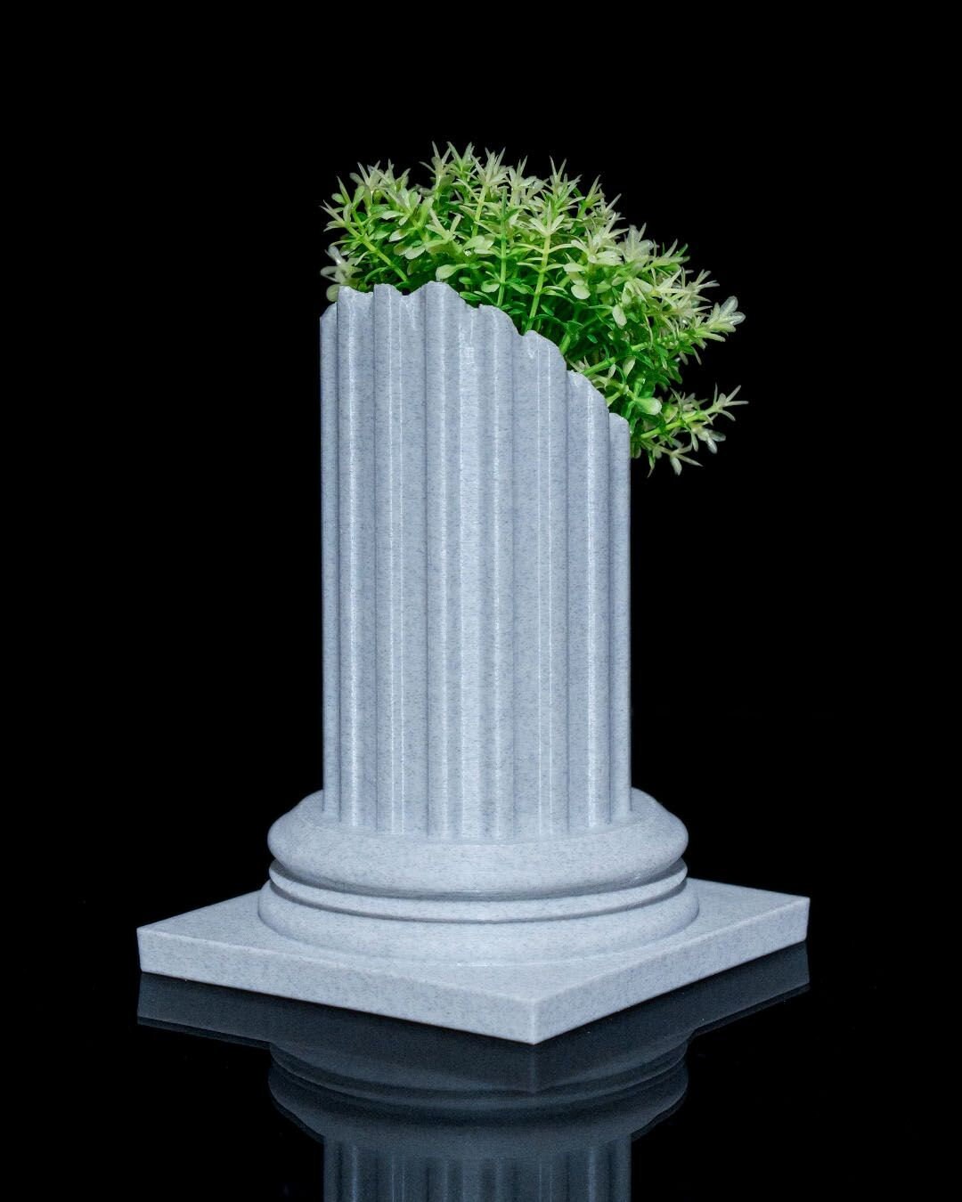 Pillar Ruins Roman Pot & 3D Printed Biodegradable Polylactic Acid Home ...