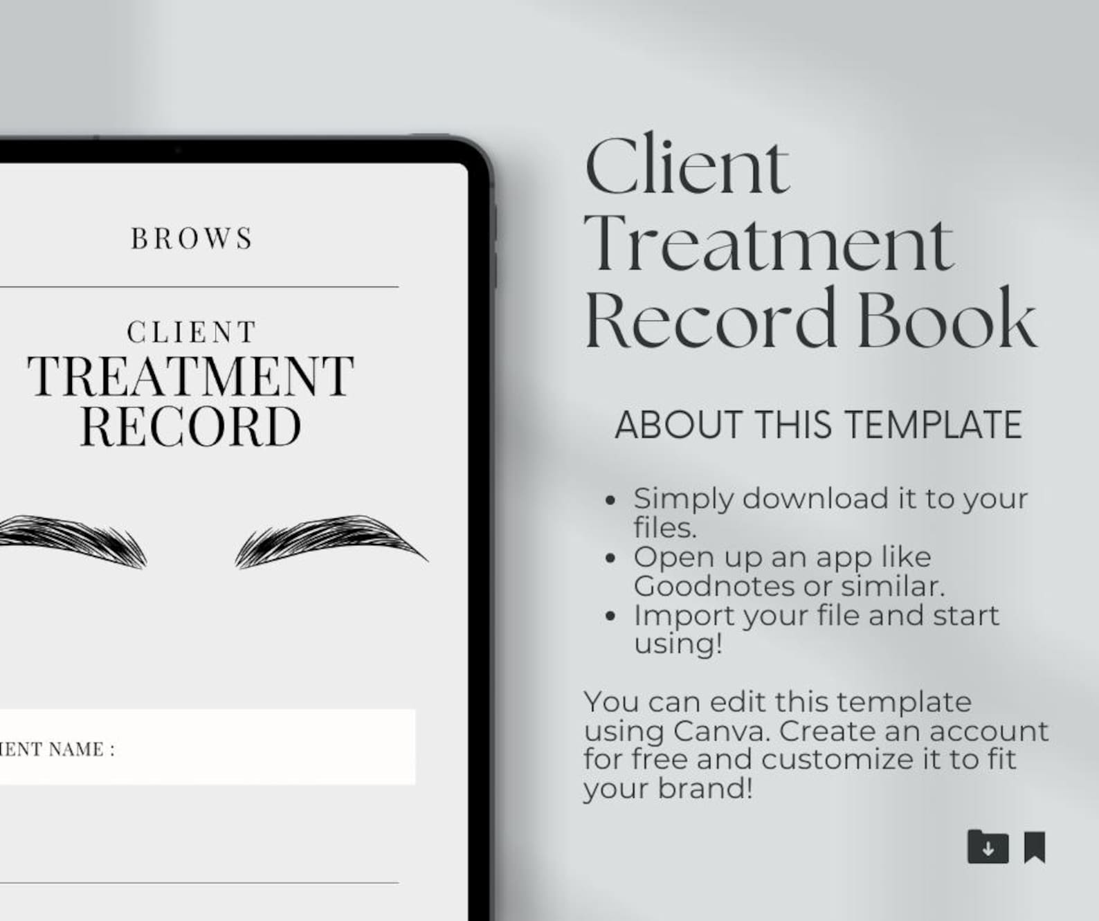 Client Treatment Record Template Brow, PMU, Microblading, Massage ...