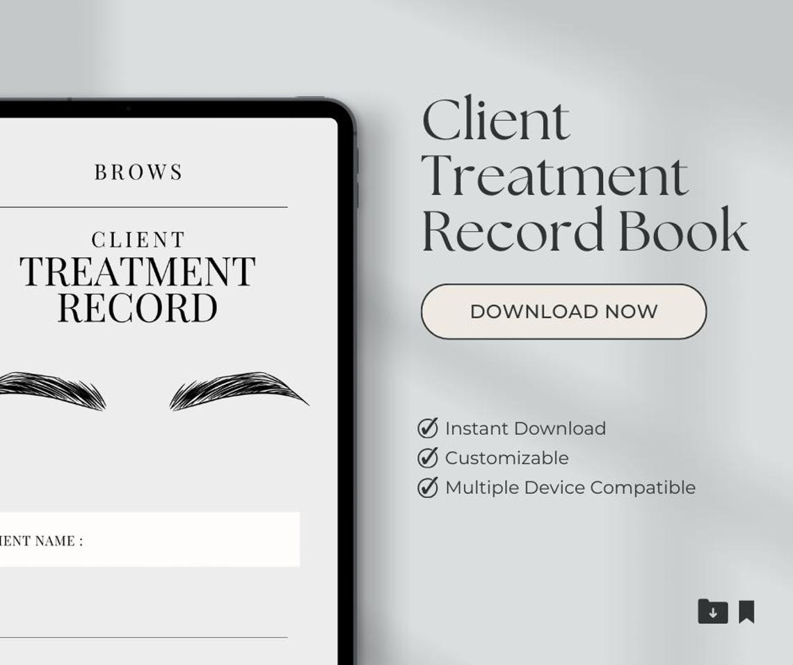 Client Treatment Record Template Brow, PMU, Microblading, Massage ...