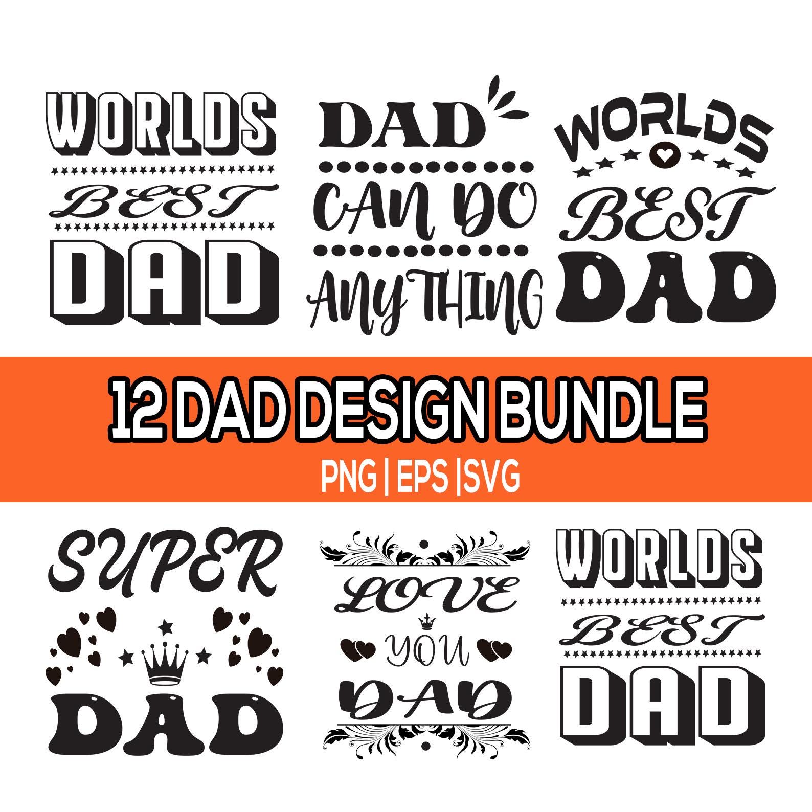 12 Dad Svg Bundle, Dad Clipart Svg Bundle, Dad Life Svg, Dad T Shirt ...