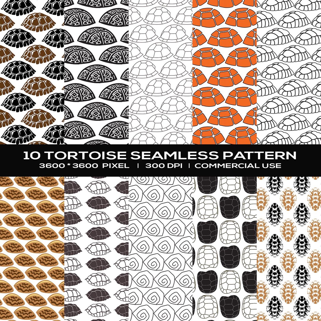 10 Tortoise Digital Paper, Tortoise Seamless Digital Papers, Scrapbook ...