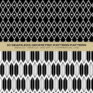 10 Geometric Digital Paper, Geometric Seamless Digital Papers ...