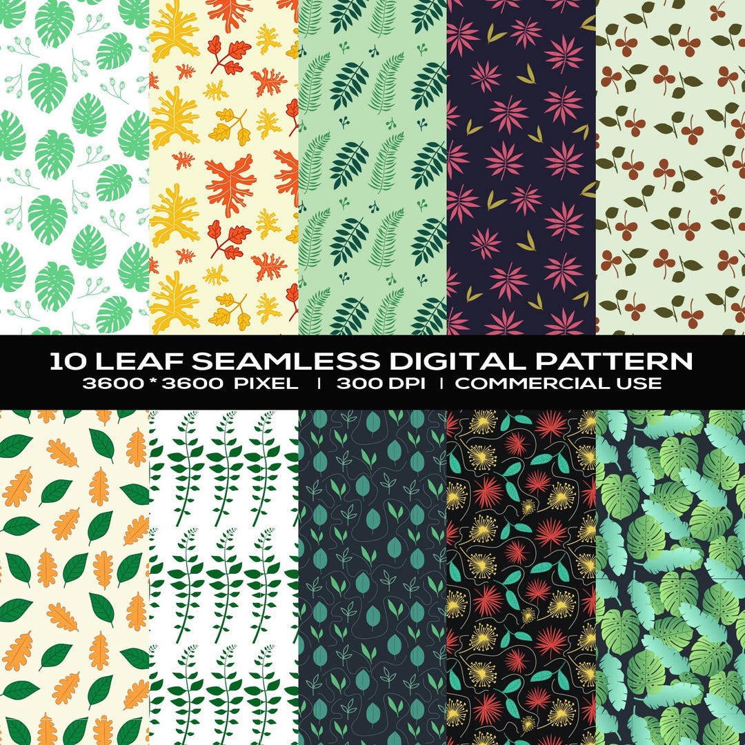 Leaf Digital Paper, Leaf Seamless Digital Papers, Scrapbook Paper ...