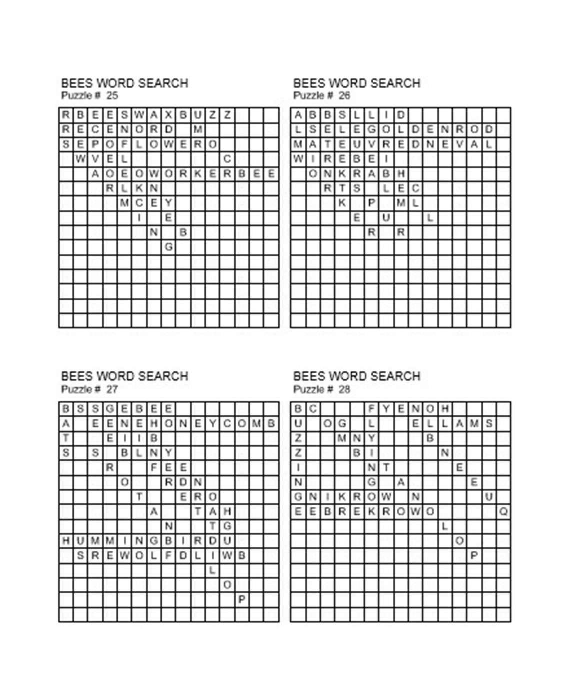 28 Large Print Bees Word Search Puzzles for Kids & Adults KDP Interior ...