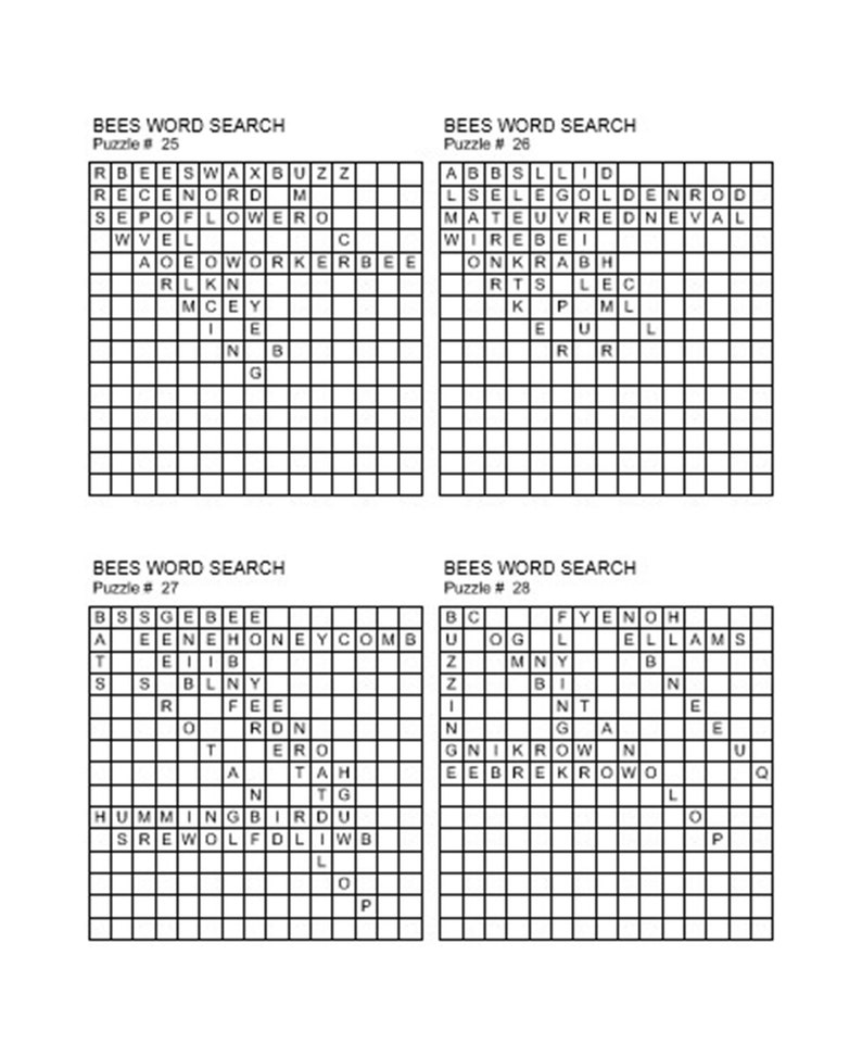 28 Large Print Bees Word Search Puzzles for Kids & Adults KDP Interior ...