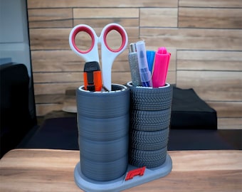 Tire Stack Pen Holder Pencil Cup Car Guy Mechanic Desk Organizer ...