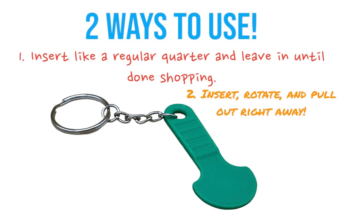 ALDI REMOVABLE Quarter Keychain for Shopping Cart - Aldi Quarter Keeper ...