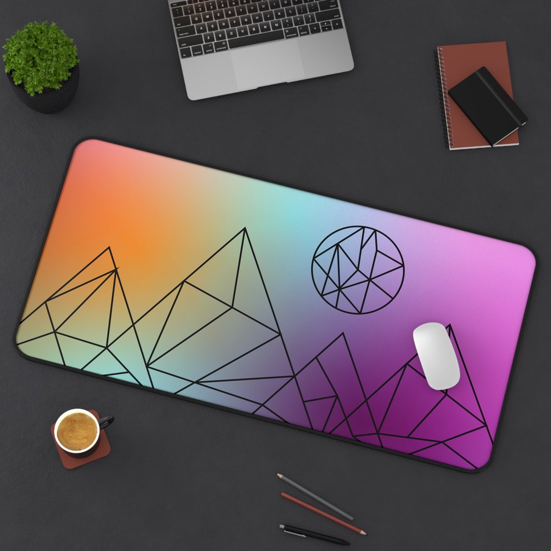 Abstract Art Desk Mat, Coluorful Desk Mat, Cute Desk Mat, Abstract ...