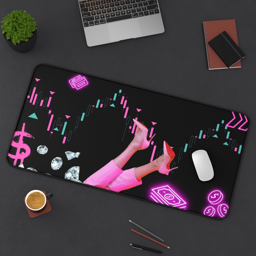 Forex Trading Desk Mat Desk Mat For The Trader Girl Desktop Mat Pink