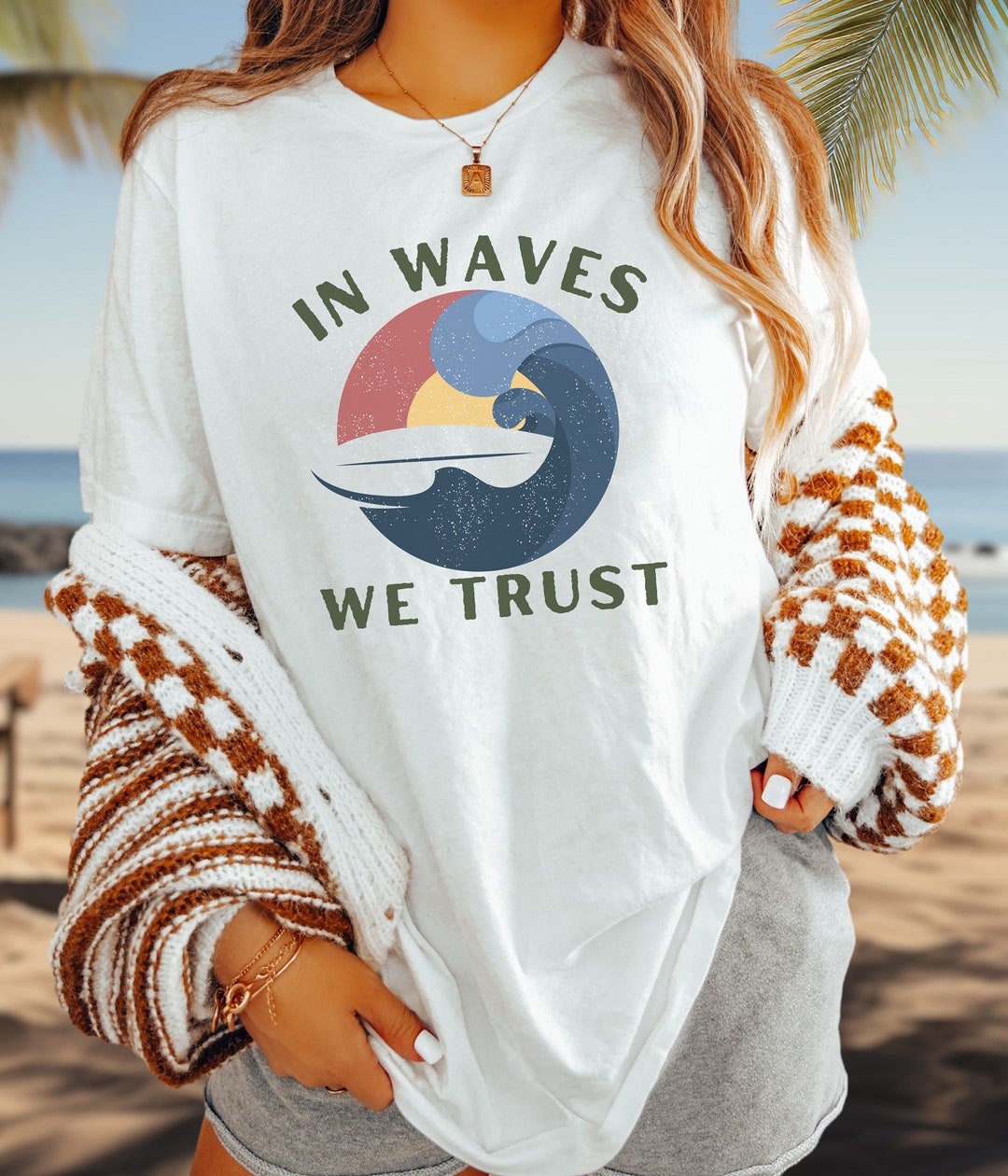 We Waves We Trust, Summer Beach Vibes Surfing Shirt, Ocean Inspired ...
