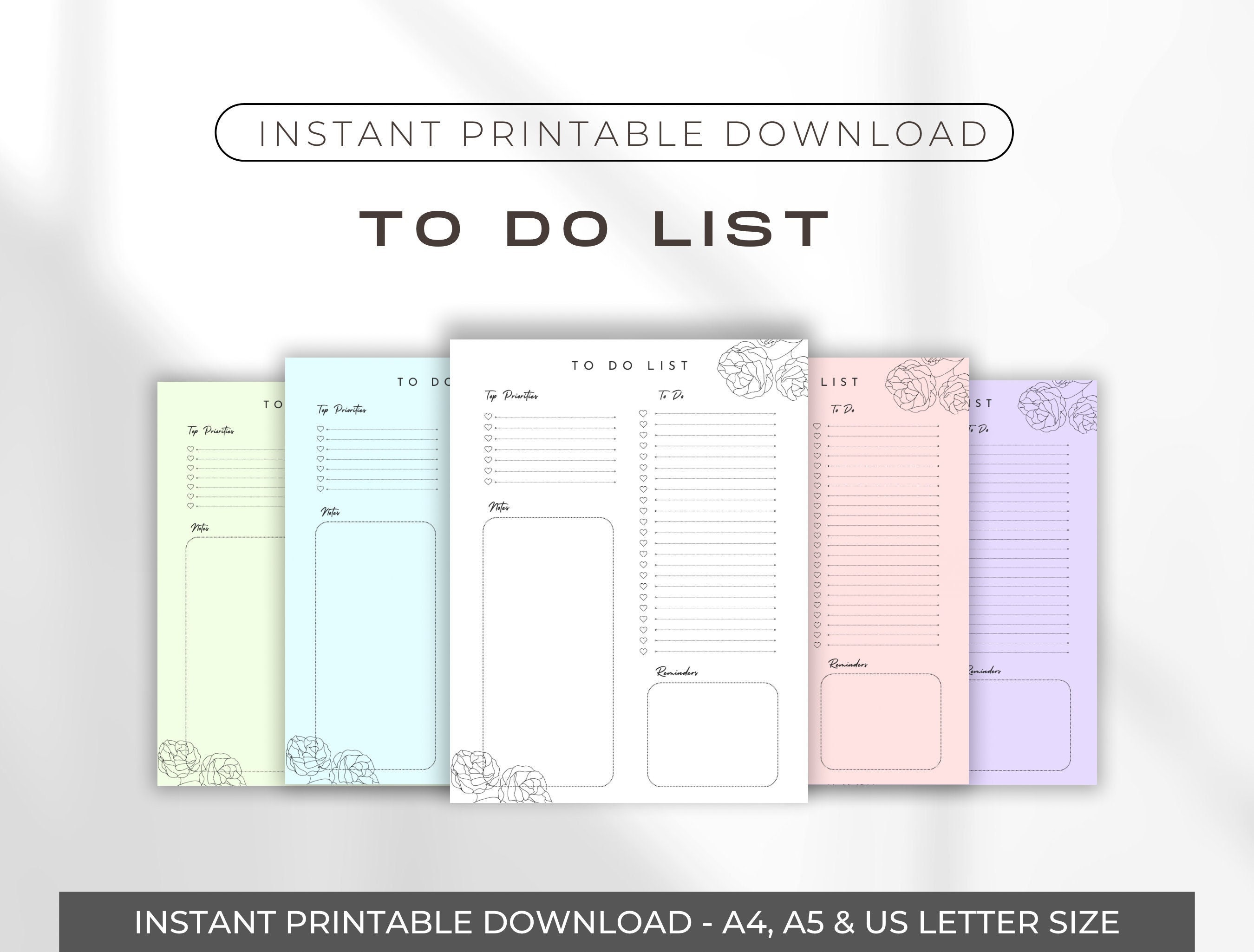 Simple to Do List Template - Etsy
