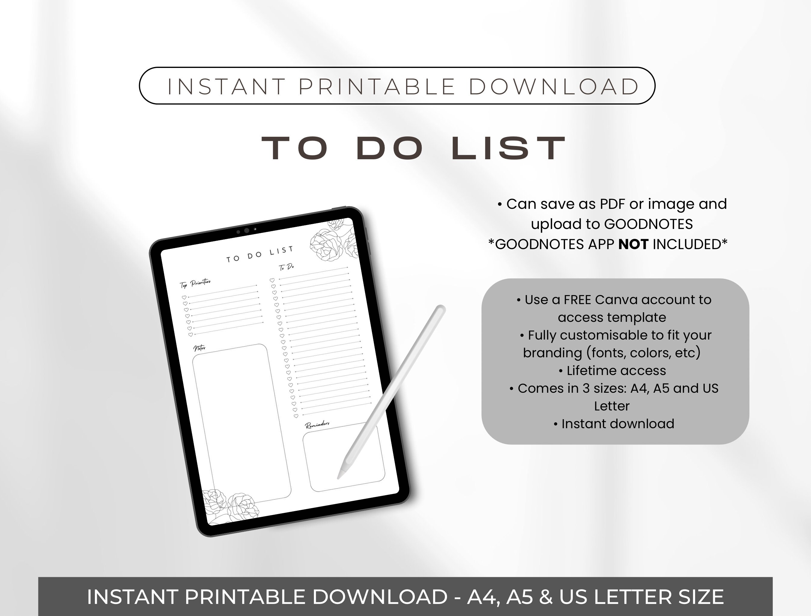Simple to Do List Template - Etsy