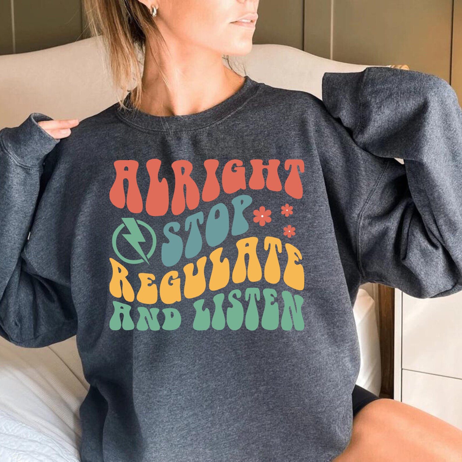 Alright Stop Regulate and Listen Shirt: Counselor OT School ...