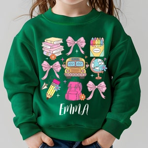 Coquette Back to School Shirt: Custom Kids Name Tee - Etsy
