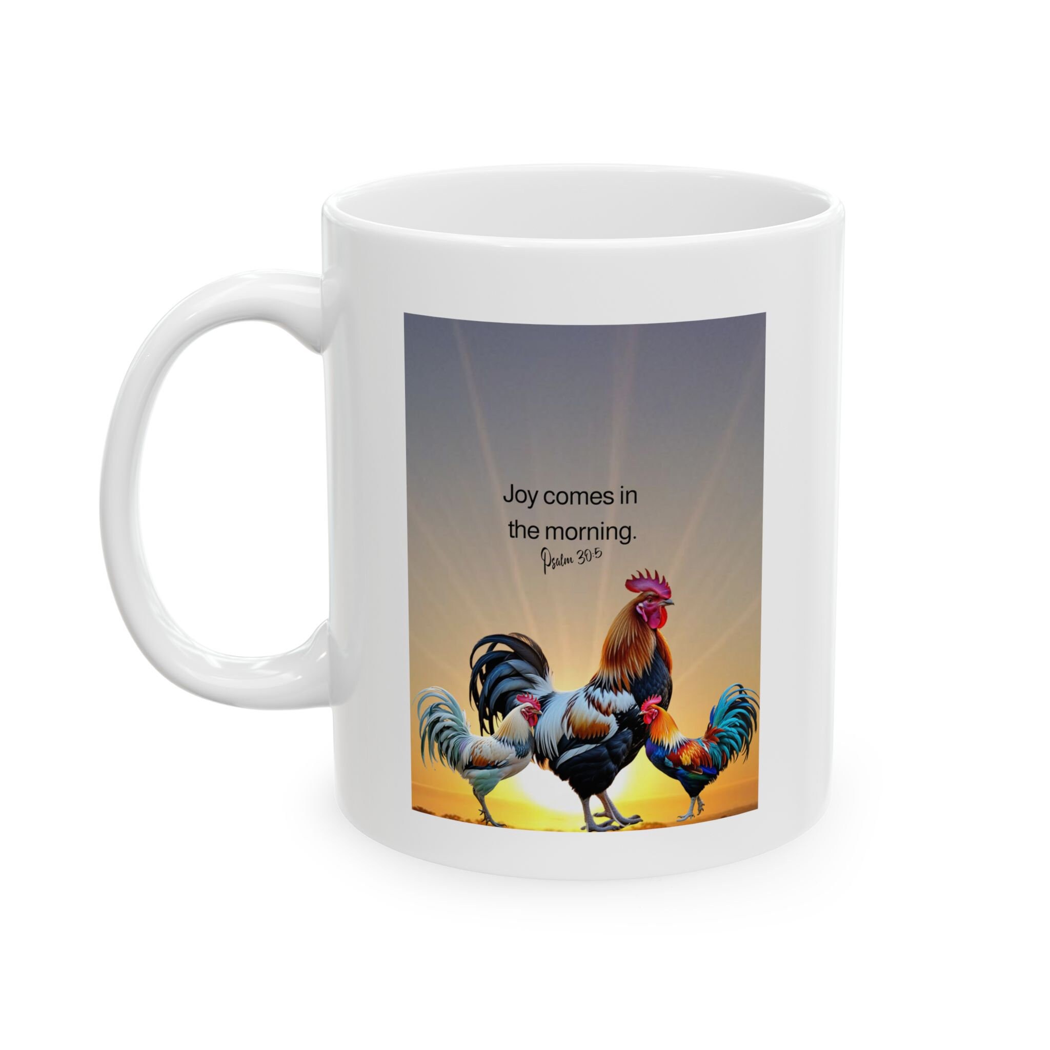 Bible Verse Coffee Mug, Inspirational Rooster Morning Gift Mug, Ceramic ...