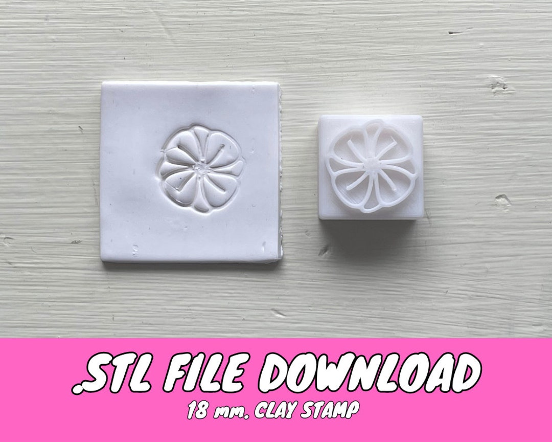 STL File Radial Flower Clay Stamp Stl Version 3 Floral Stl Clay Jewelry ...