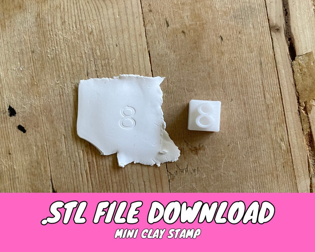 STL File Number 8 Clay Stamp Stl Clay Earrings Stl - Etsy