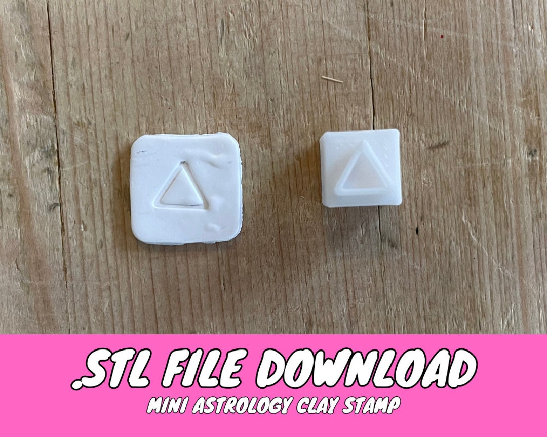 STL File Fire Water Symbol Clay Stamp Stl Astrology Stl Polymer Clay ...