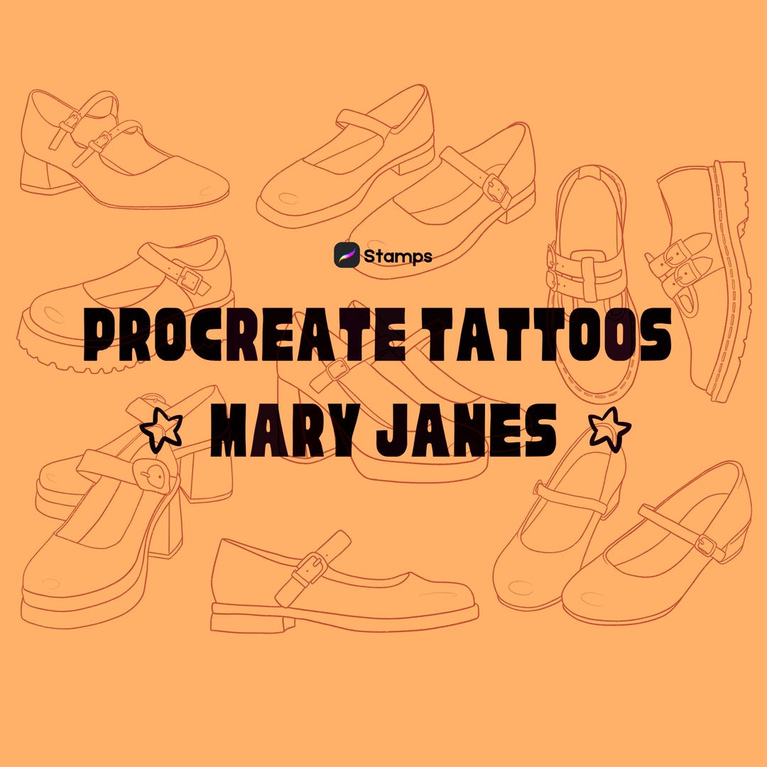 Mary Jane Shoes Procreate Stamps • 60's Fashion Procreate Brushes ...