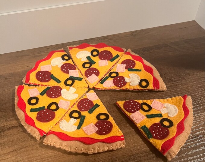 Felt Food Pizza, Play Felt Pizza, Felt Food, Play Food, Pretend Food ...