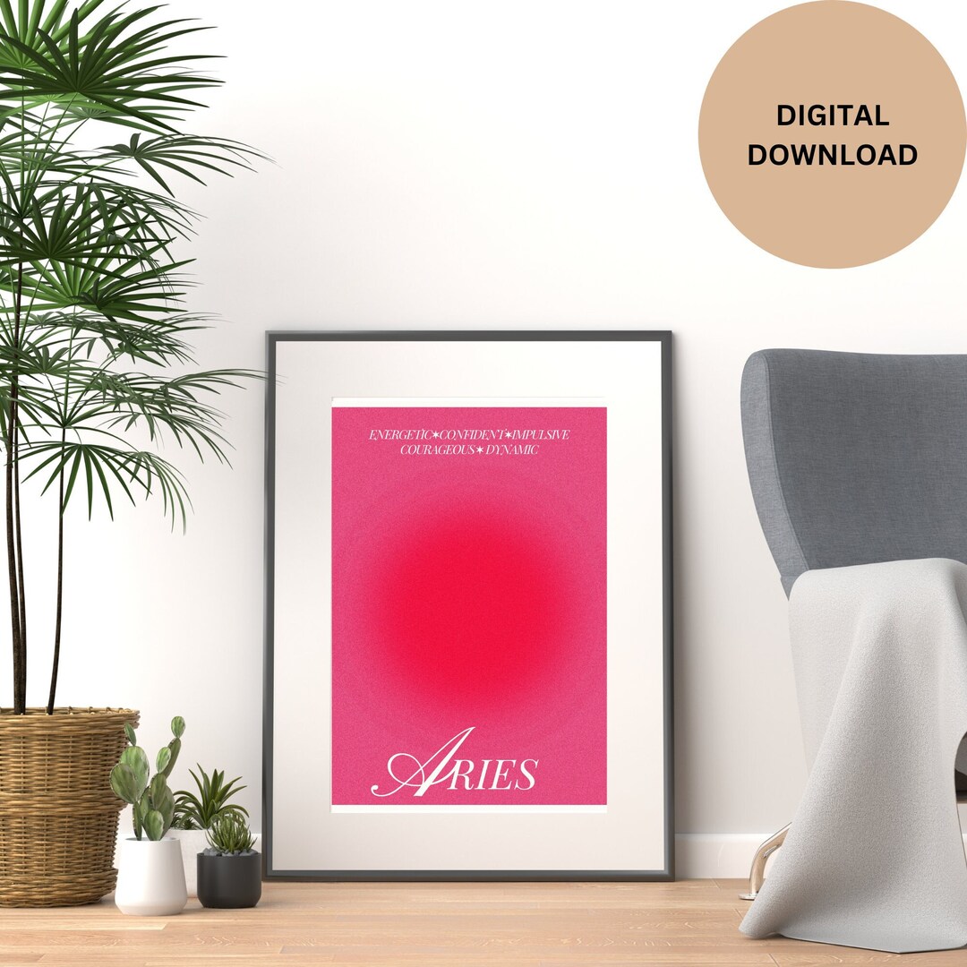 ARIES Wall Art Zodiac Poster Printable, Aries Art, Aries Gift, Aries Wall Art, Aries Gifts ...