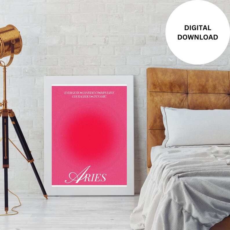 ARIES Wall Art Zodiac Poster Printable, Aries Art, Aries Gift, Aries ...