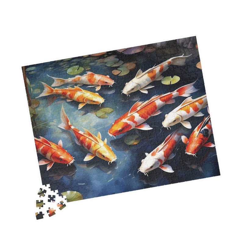 Koi Pond, Koi Fish Puzzle, Puzzle for Adults, Jigsaw Puzzle 110, 252 ...