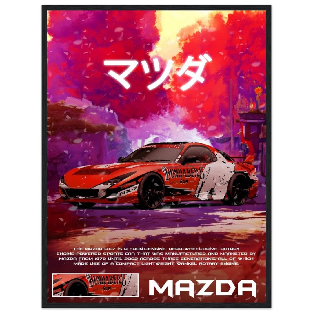 Japanese Style Graphic Car Poster mazda RX 7 - Etsy UK