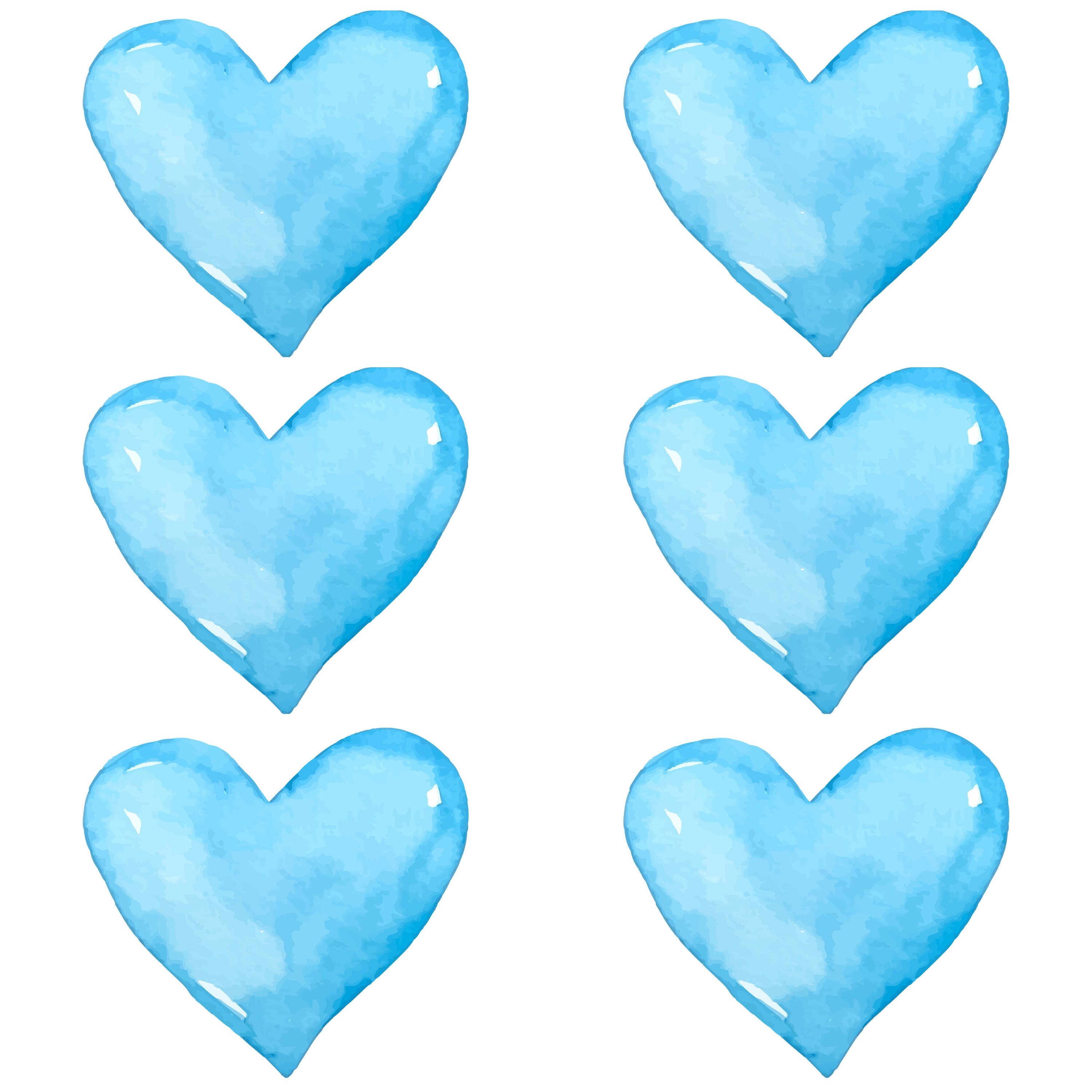 Blue Watercolor Digital Heart Print - Etsy