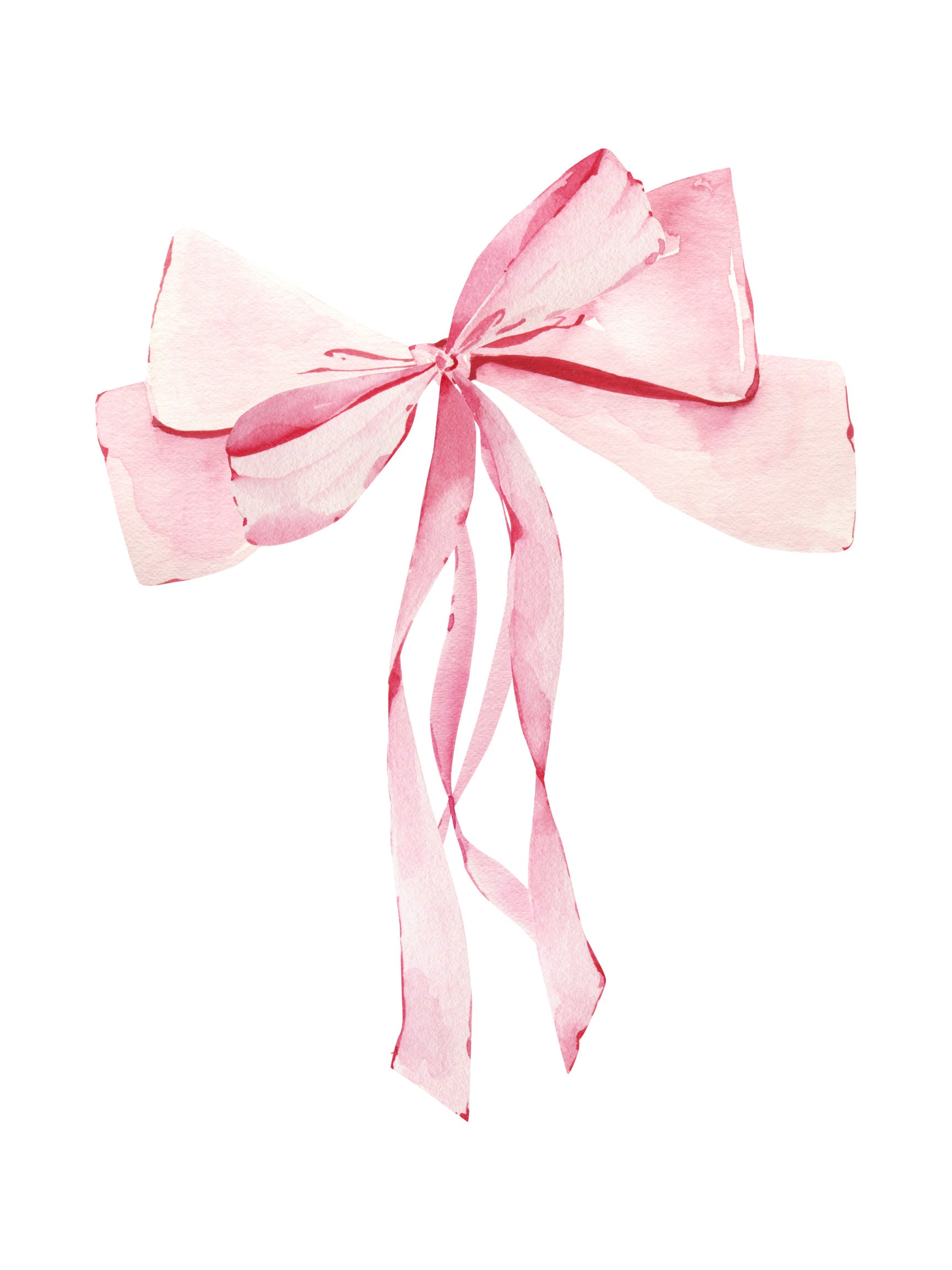 Layered Pink Watercolor Digital Bow Print - Etsy