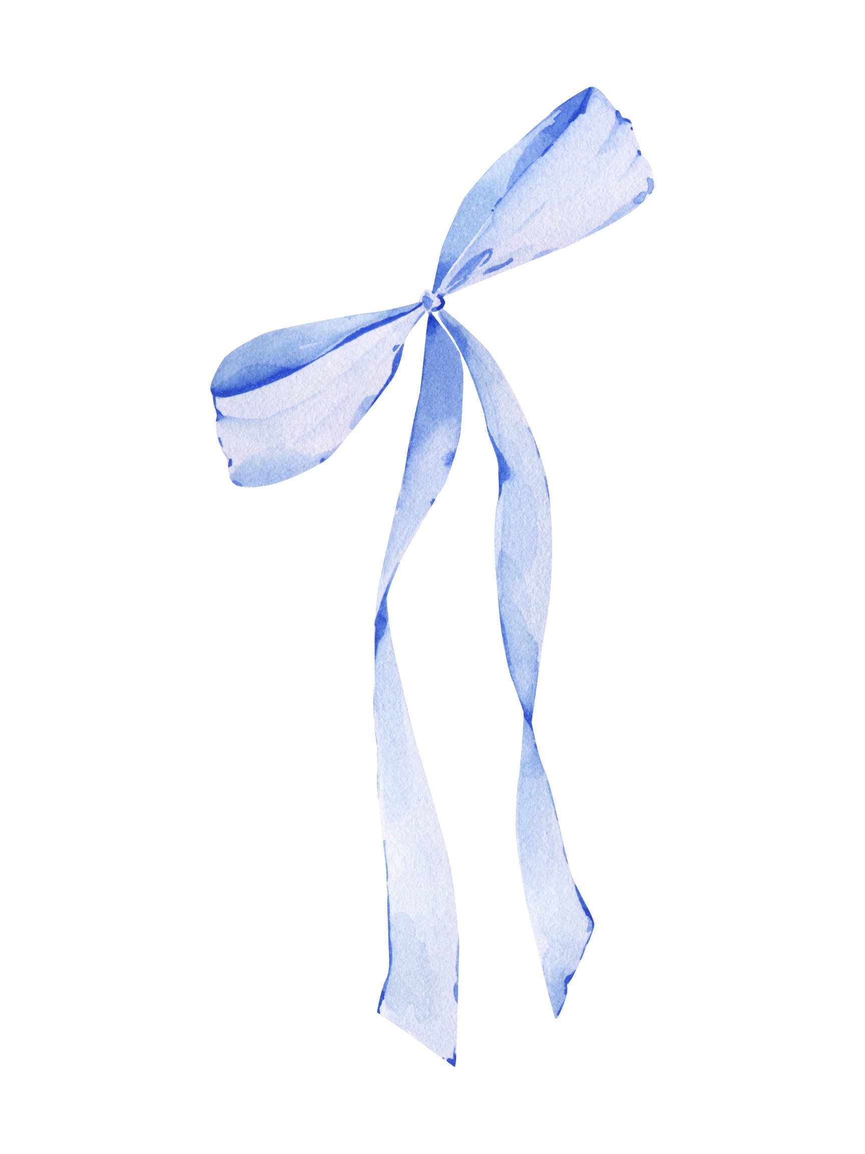Blue Watercolor Bow Digital Print - Etsy