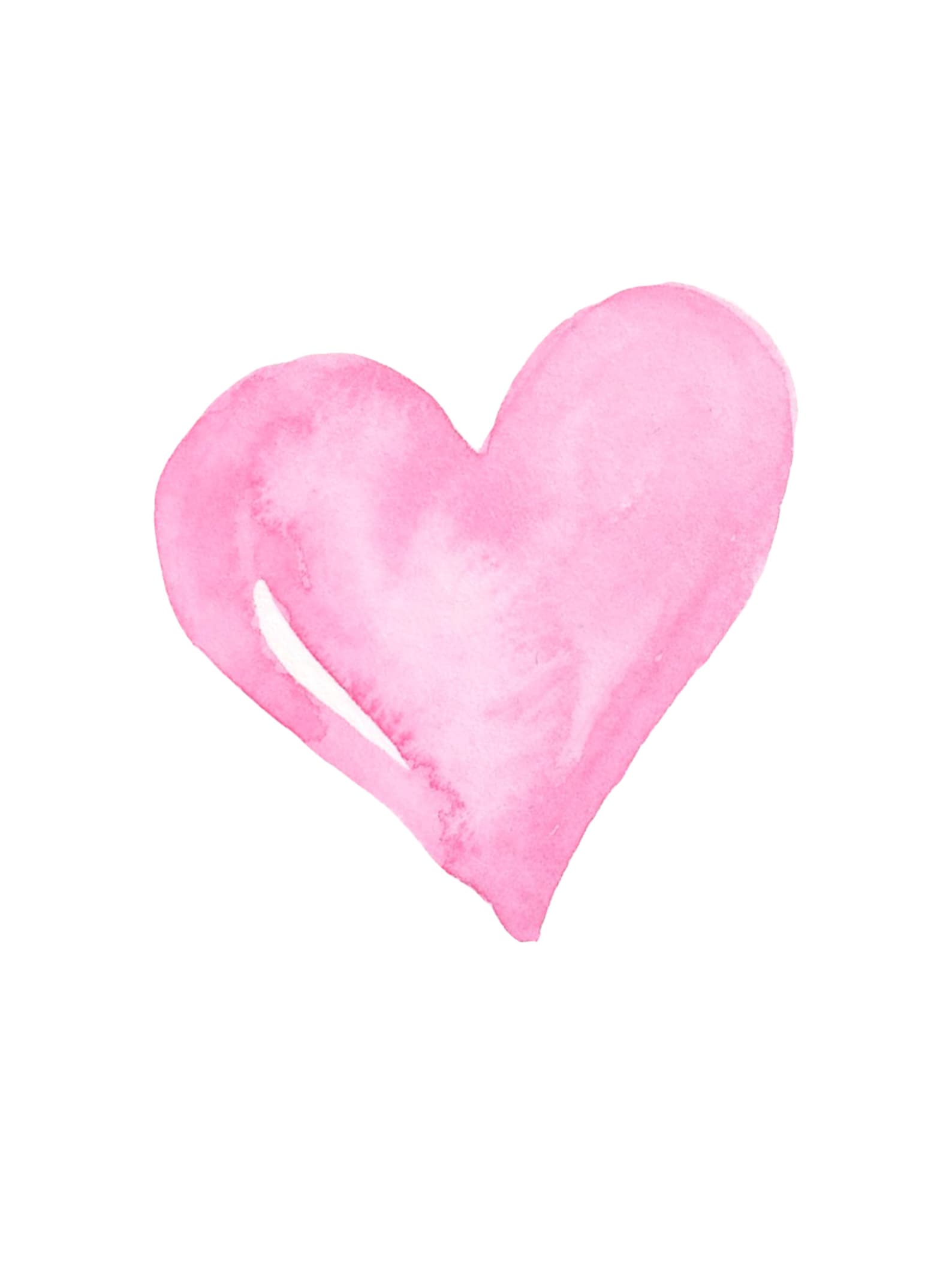 Pink Watercolor Heart Digital Prints - Etsy