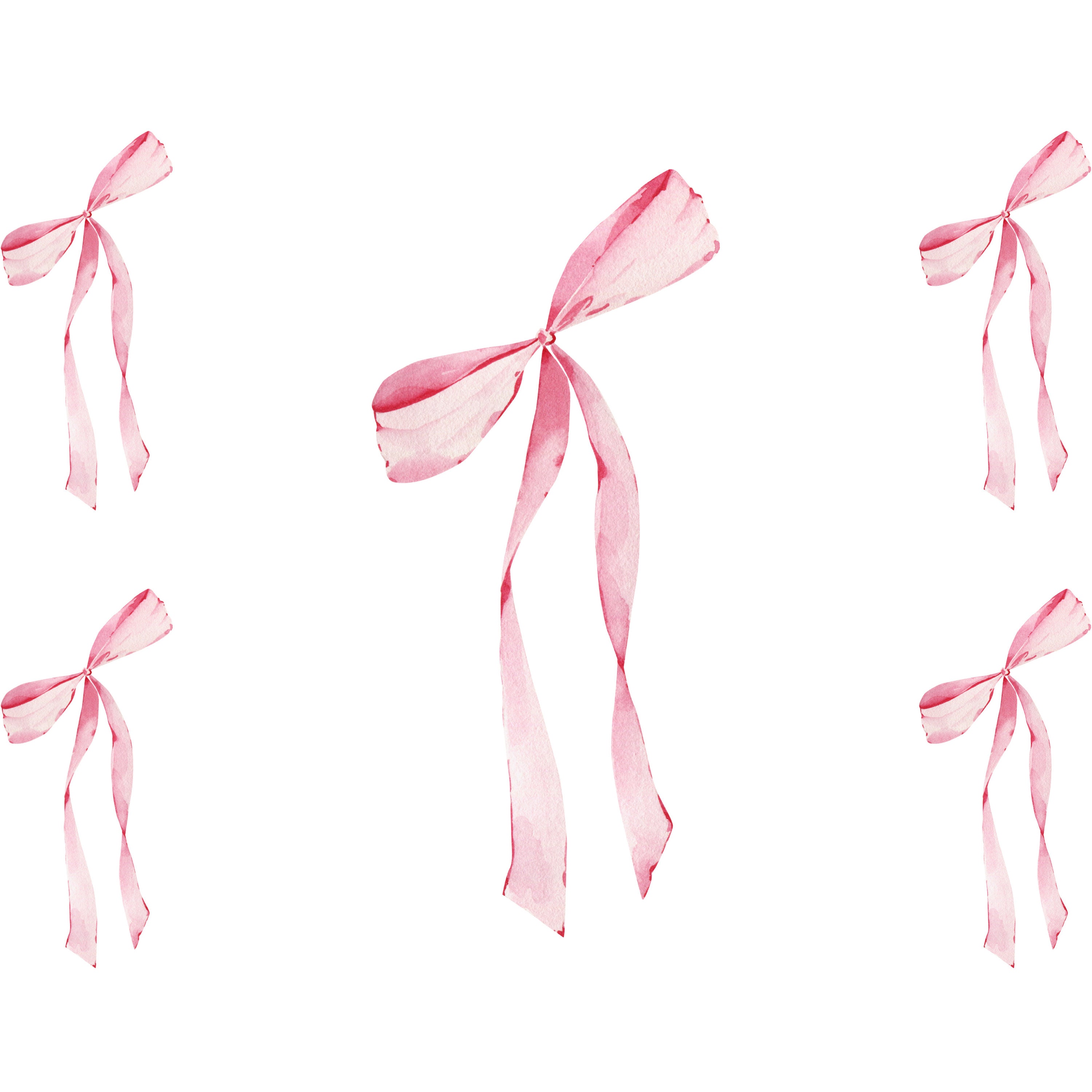 Pink Watercolor Bow Digital Prints - Etsy