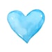Blue Watercolor Digital Heart Print - Etsy