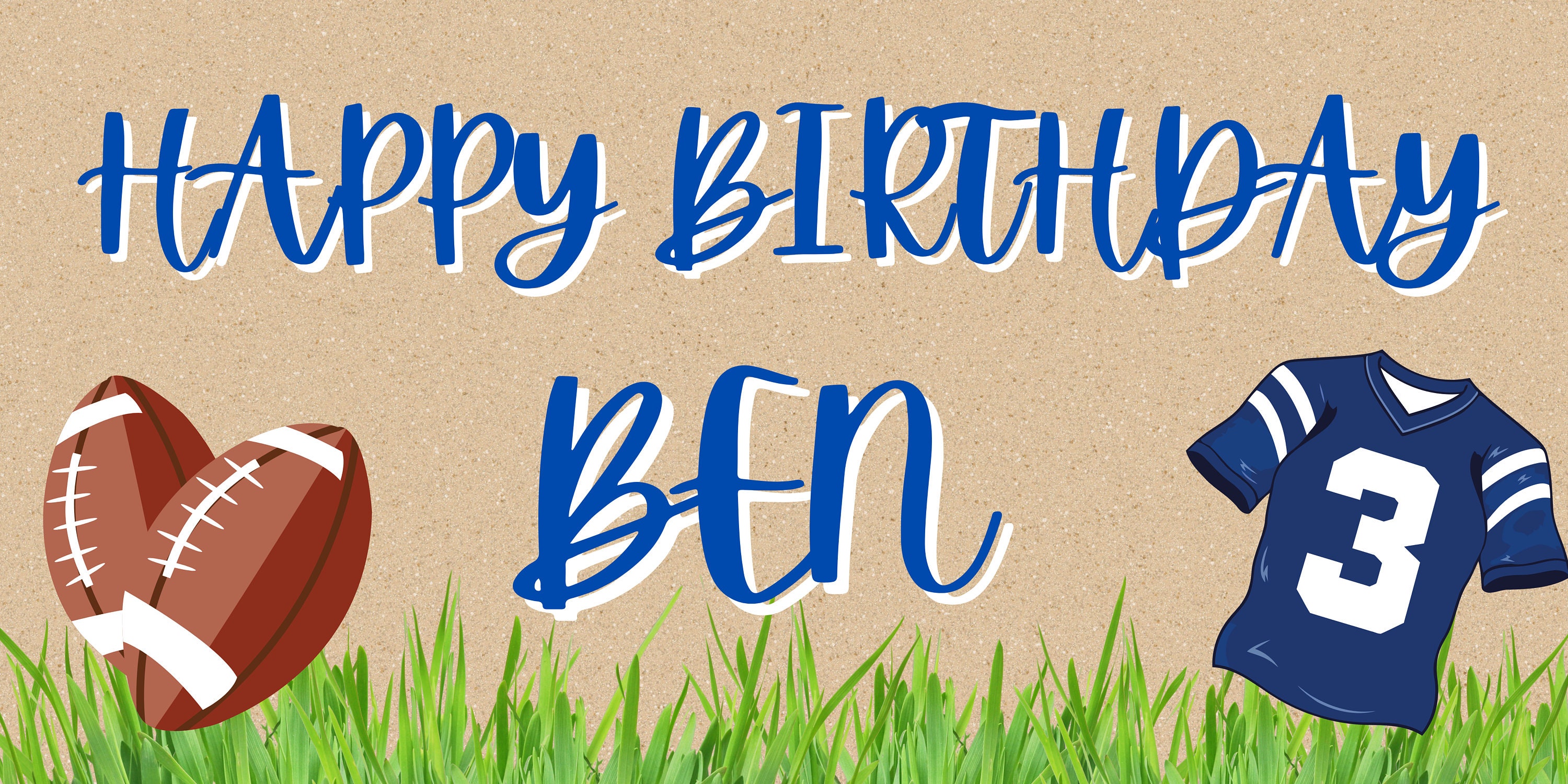 Custom Brown Paper Banner Football Themed - Etsy