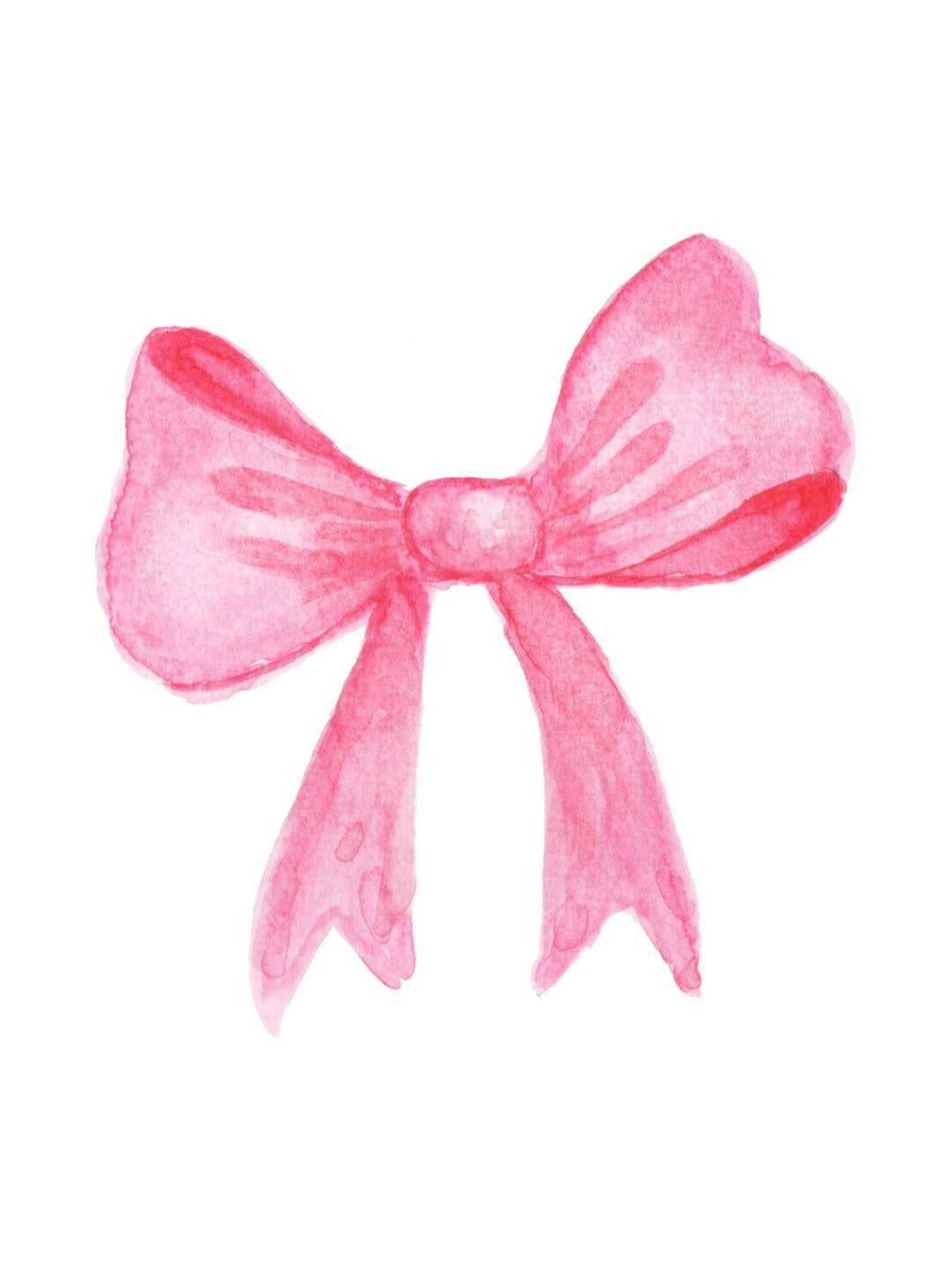 Hot Pink Digital Watercolor Bow Print - Etsy