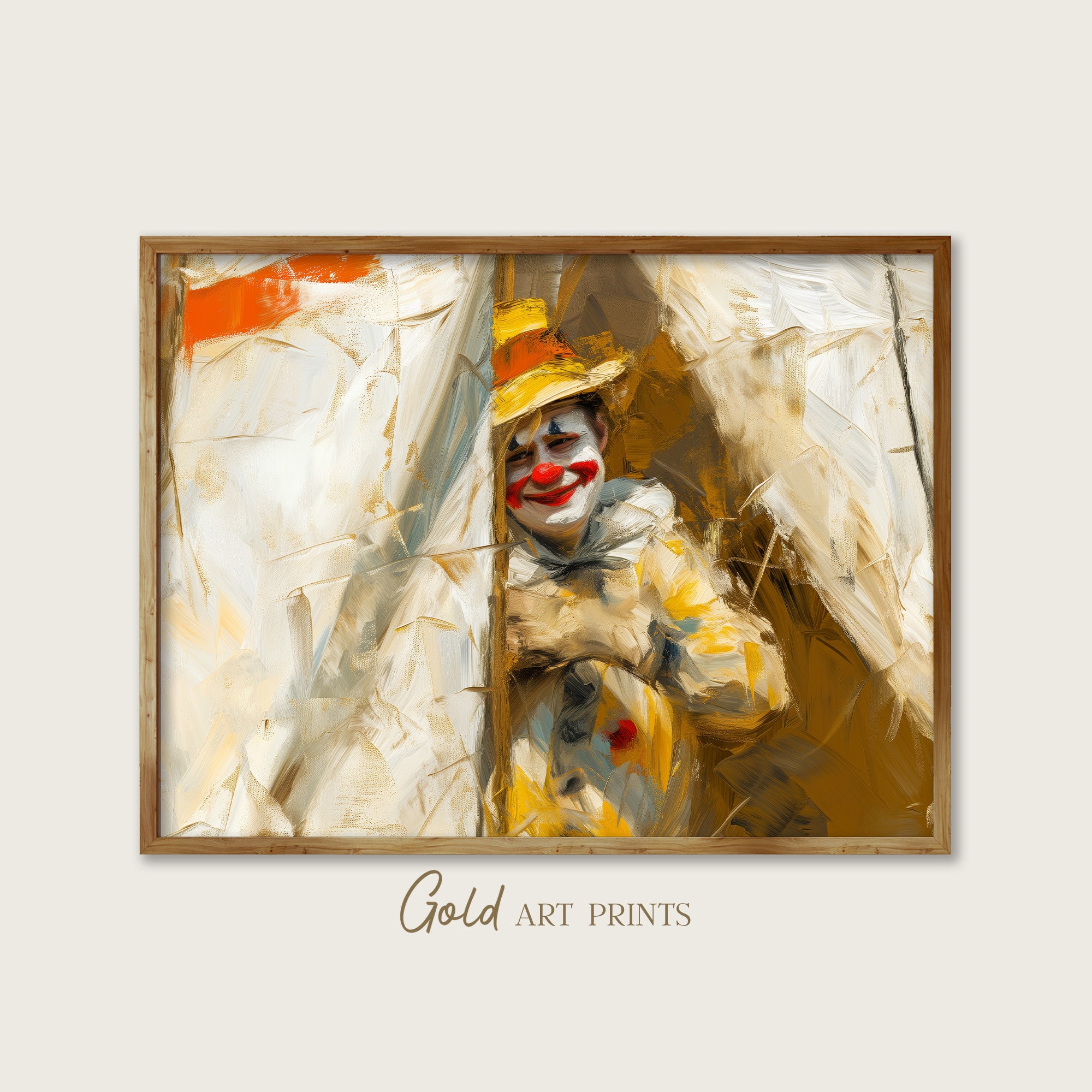 Printable Vintage Clown Digital Print Playful Circus Tent Wall Art ...
