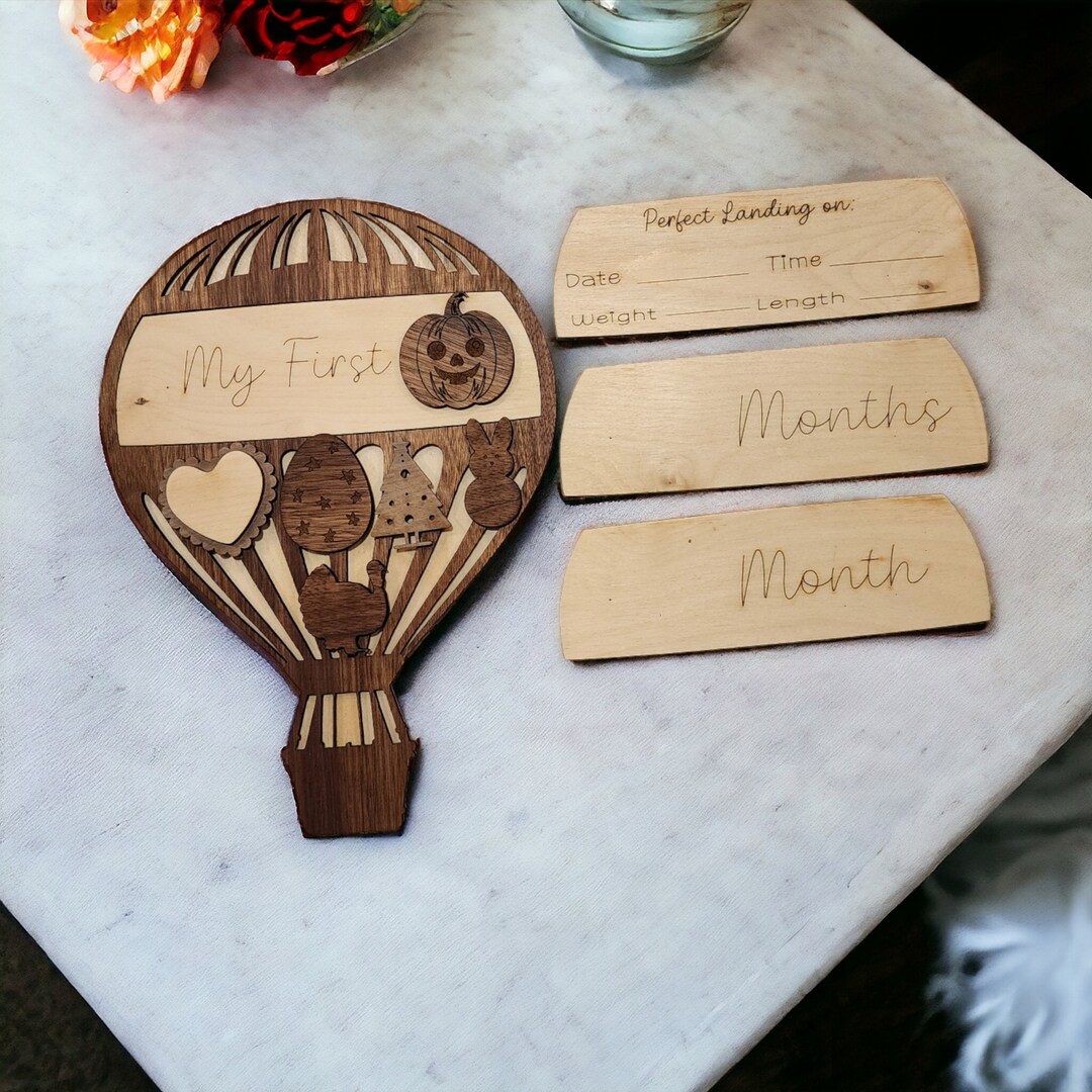 Hot Air Balloon Baby Milestone Sign Set | Baby Monthly Milestone Card ...