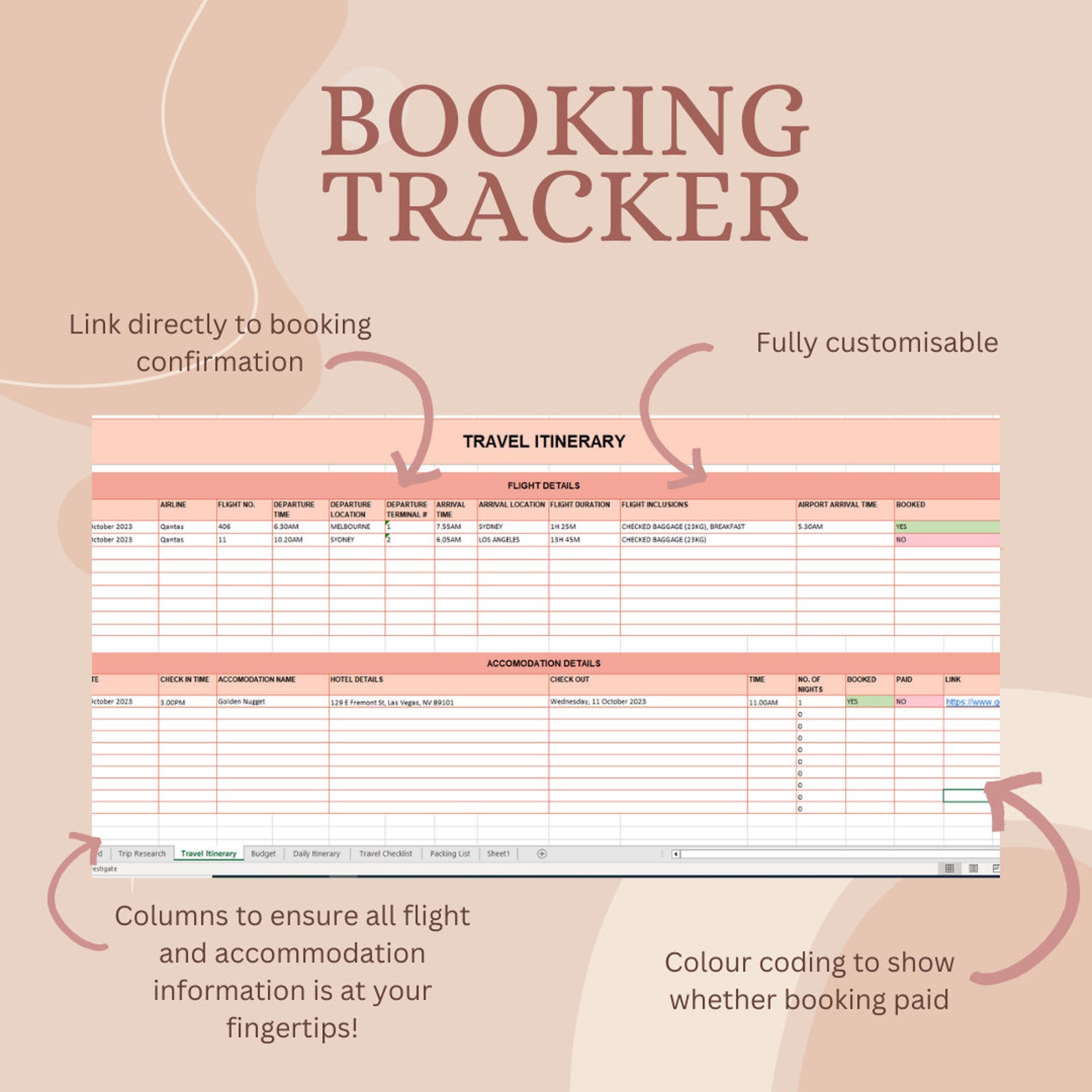 Travel Planning Template, Digital Holiday Plan & Itinerary Template for ...