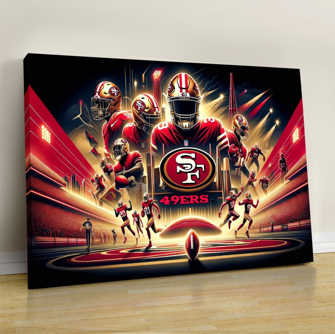 49ers Poster NFL Teams Poster New Season 2024 Illustrated Art Poster ...