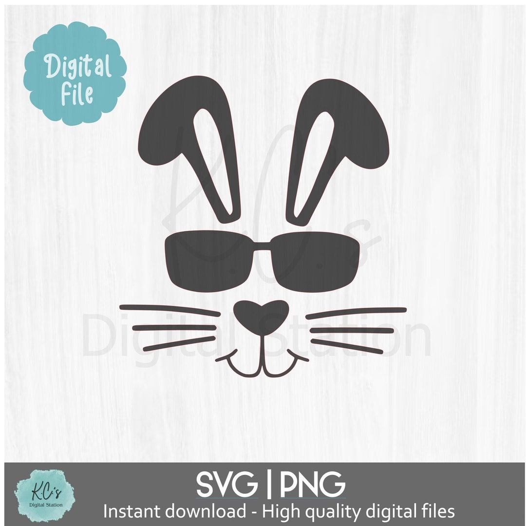 Bunny With Shades Svg, Cool Bunny Face Svg, Bad Bunny Easter Cut File ...