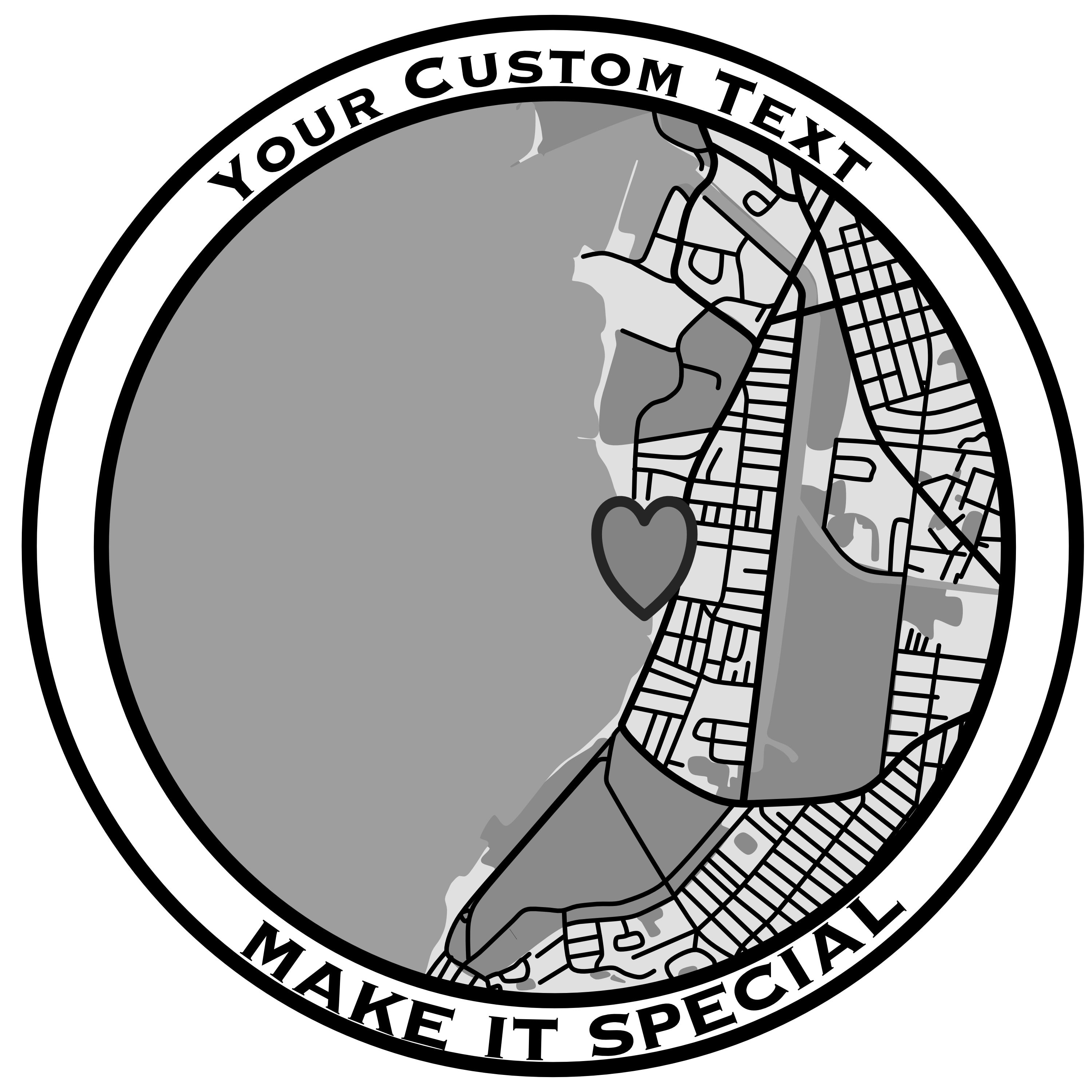 Custom City Map Sticker - Personalized Travel Decal - Location Souvenir ...